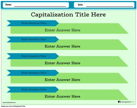 Capitalization Worksheets | StoryboardThat