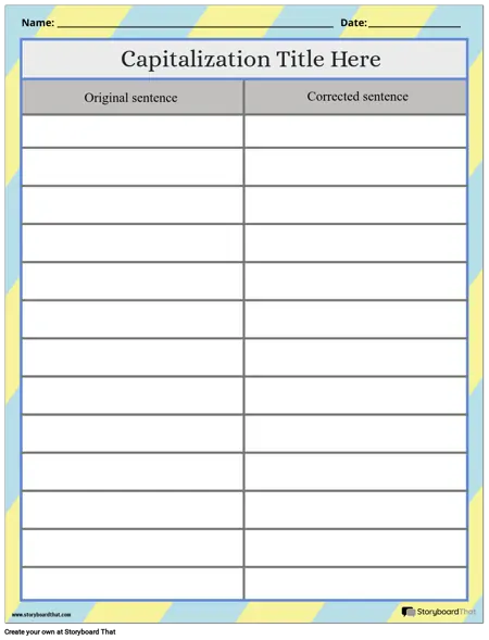 Capitalization Worksheets | StoryboardThat