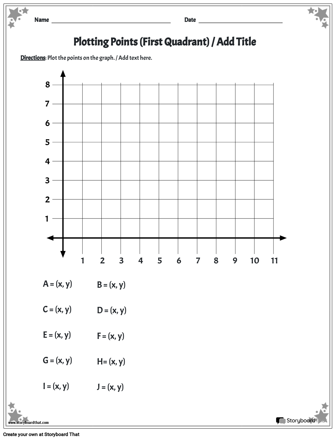 X 10 Grid Worksheet