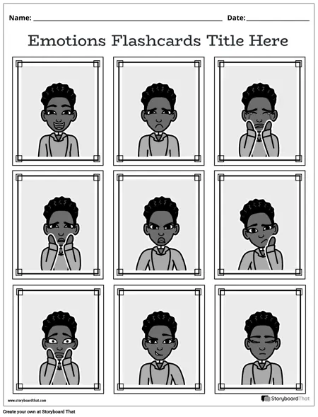 Emotions Flashcards — Emotion Worksheet | StoryboardThat