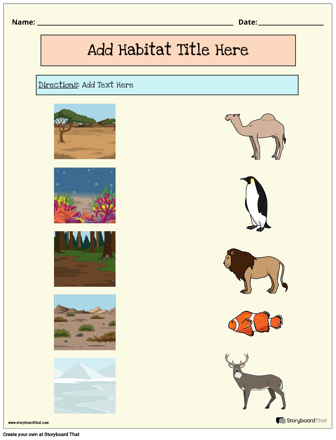 Animal Habitat Worksheets Animal Habitat Worksheets