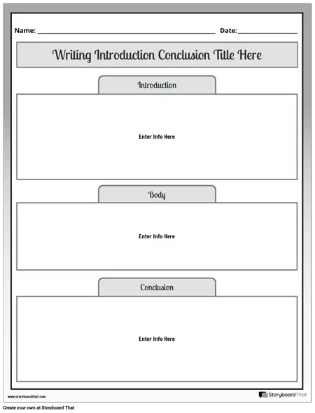 Writing Introductions & Conclusions Worksheets | StoryboardThat