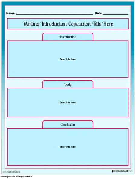 Writing Introductions & Conclusions Worksheets | StoryboardThat