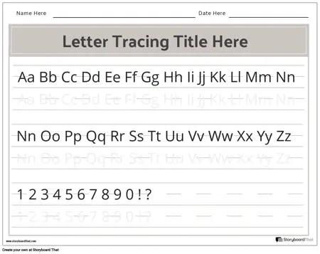 Letter Tracing Worksheets | StoryboardThat