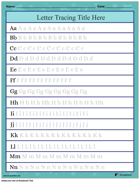 Letter Tracing Worksheets | StoryboardThat