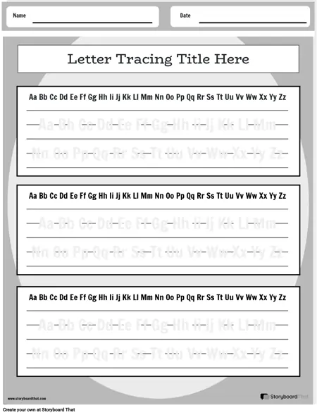 Letter Tracing Worksheets | StoryboardThat