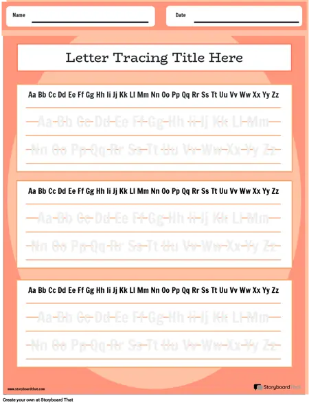 Letter Tracing Worksheets | StoryboardThat