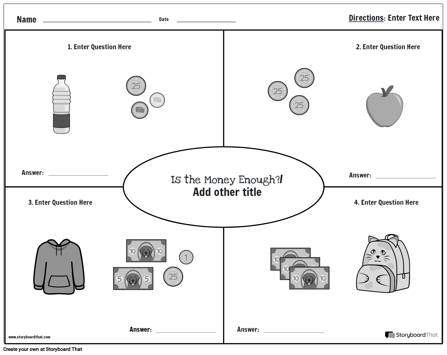 Money Worksheets Math Identifying Free Printable StoryboardThat Money Worksheets Math Identifying Free Printable StoryboardThat