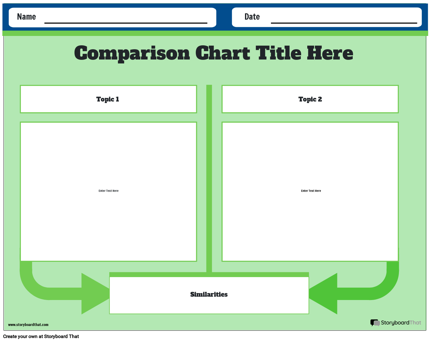 Free Custom Comparison Chart Template Maker