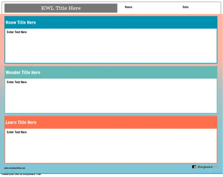 KWL & KWHL Chart Template — KWL Worksheet — KWL Chart Creator ...