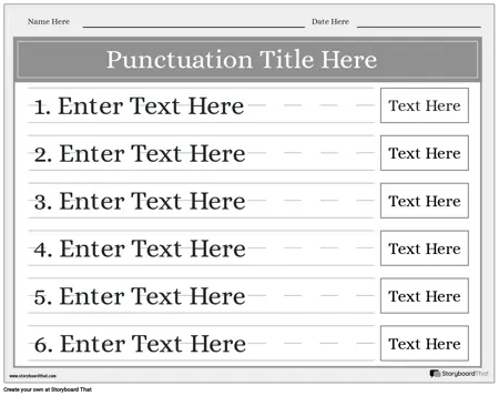 Punctuation Worksheets | StoryboardThat