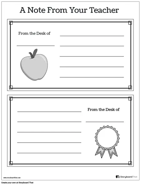 Parent Teacher Notes Templates | StoryboardThat