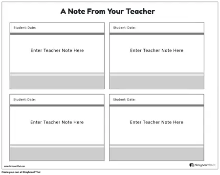 Parent Teacher Notes Templates | StoryboardThat