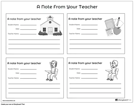 Parent Teacher Notes Templates | StoryboardThat