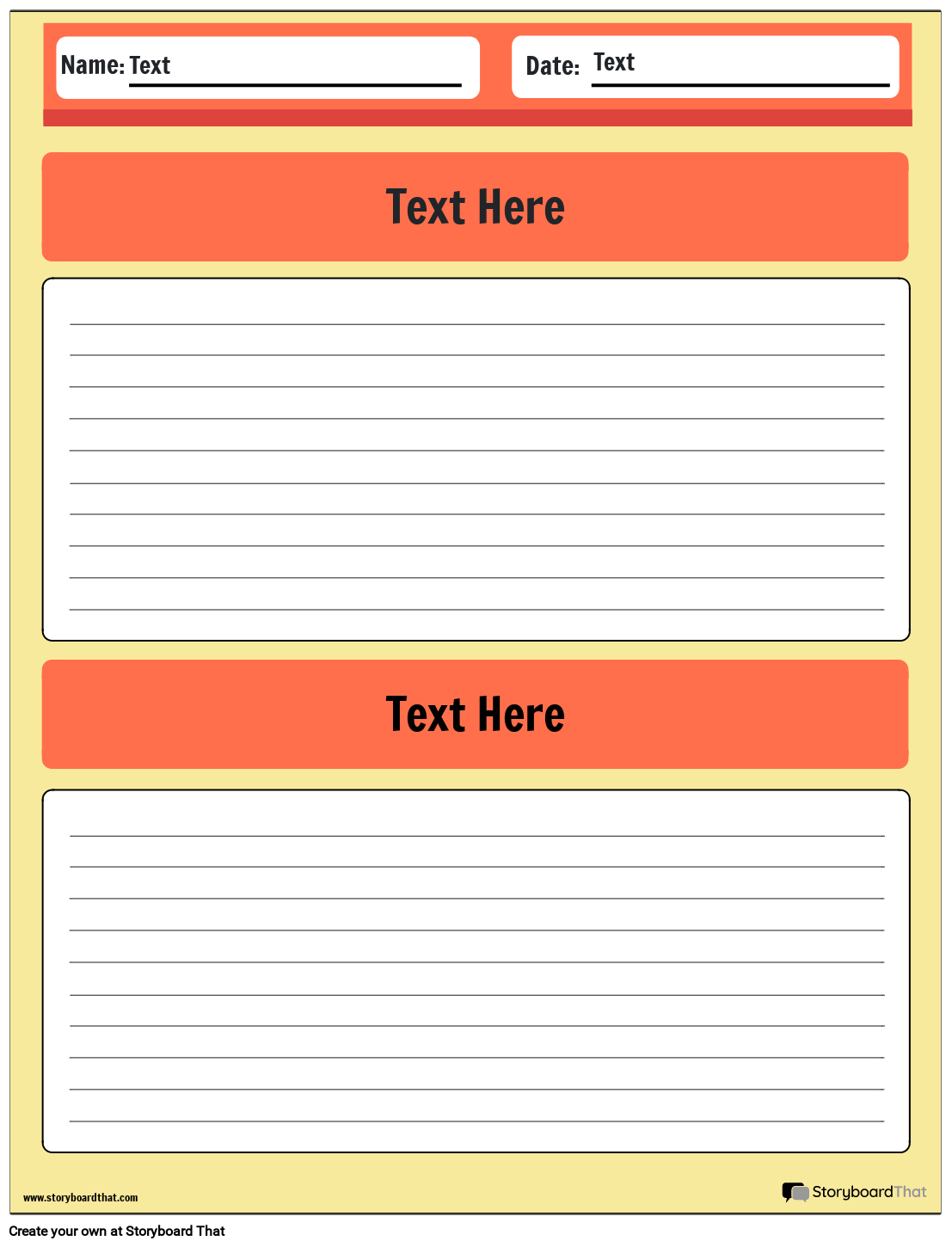 PW Portrait Color 1 Storyboard par templates