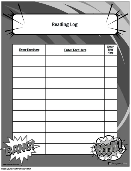 Reading Log Template — Create a Reading Log | StoryboardThat