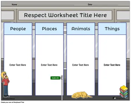 Respect Worksheets | StoryboardThat