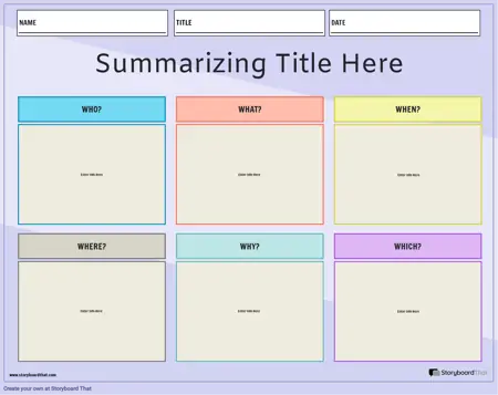 Summarizing Worksheets — Summarizing Maker | StoryboardThat