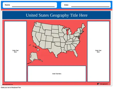 US Geography Worksheets — USA Map Worksheet | StoryboardThat