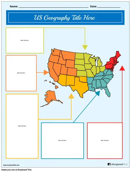 US Geography Worksheets — USA Map Worksheet | StoryboardThat
