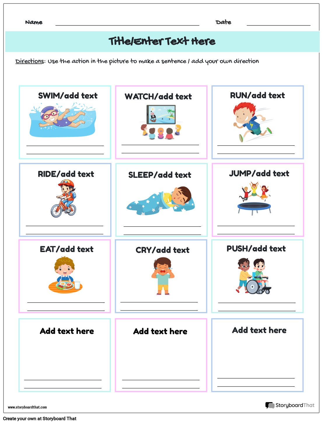 Free Vocabulary Worksheet Templates At StoryboardThat