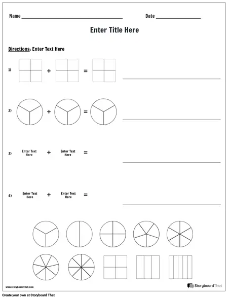 Fraction Worksheets — Fraction Maker | StoryboardThat