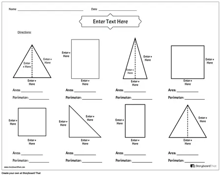 Area & Perimeter Worksheets — Geometry Worksheets | StoryboardThat