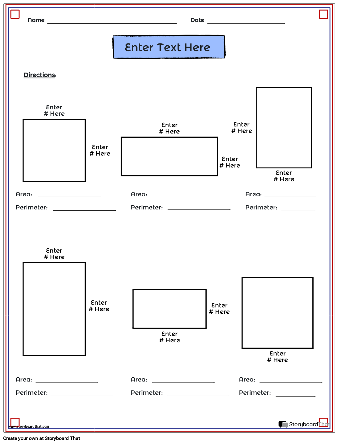 Perimeter And Area Of A Rectangle Worksheet