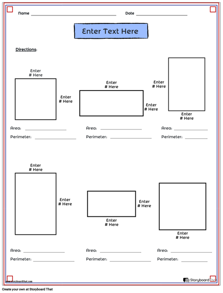 Area and Perimeter Worksheets | Geometry Worksheet Templates
