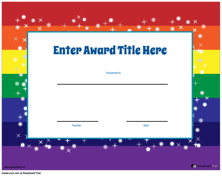 Award Template for Students — Printable Award Certificates | StoryboardThat