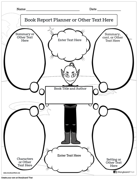 Book Report Planning Sheet | Create Your Own at Storyboard That
