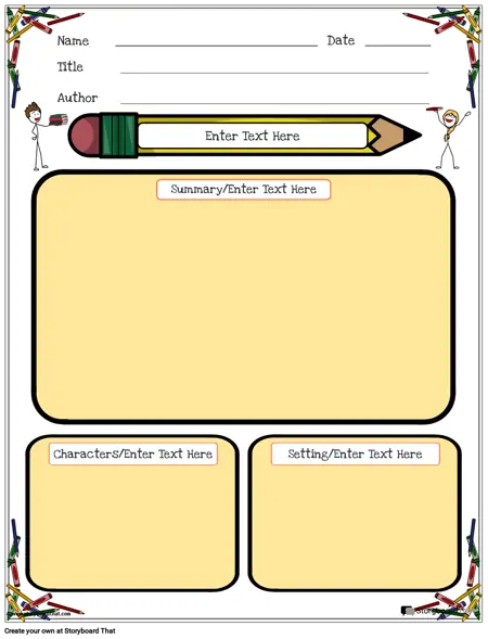 Book Report Template — Book Report Maker | StoryboardThat