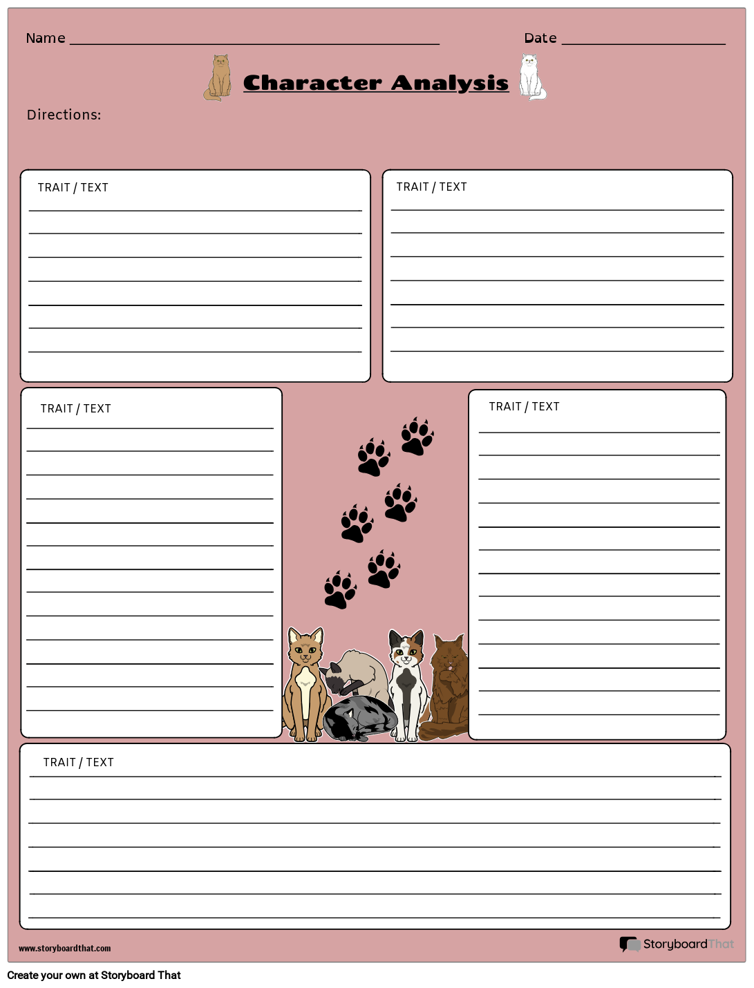 Character Analysis 5 Storyboard Af Worksheet templates