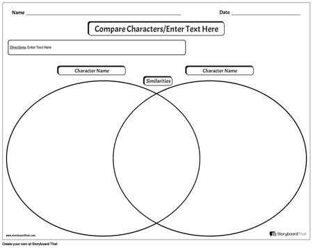 Character Comparison Worksheet Templates | Storyboard That