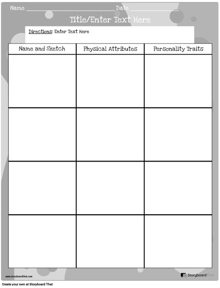 Character Comparison Worksheet Templates | Storyboard That