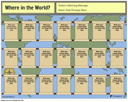 Morning Check In for Students — Morning Messages | StoryboardThat