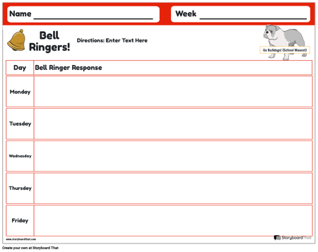 Create Bell Ringer Activities | Bell Ringer Template | Storyboard THat