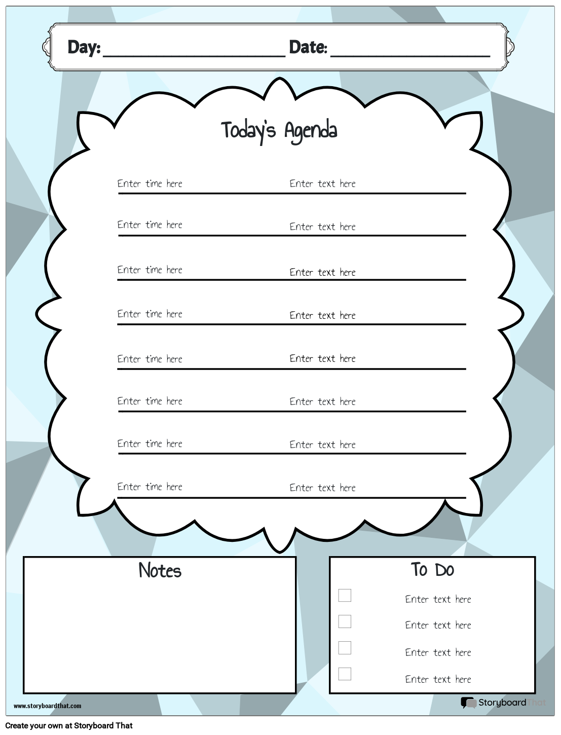 Daily Planner 6 Storyboard Por Worksheet templates
