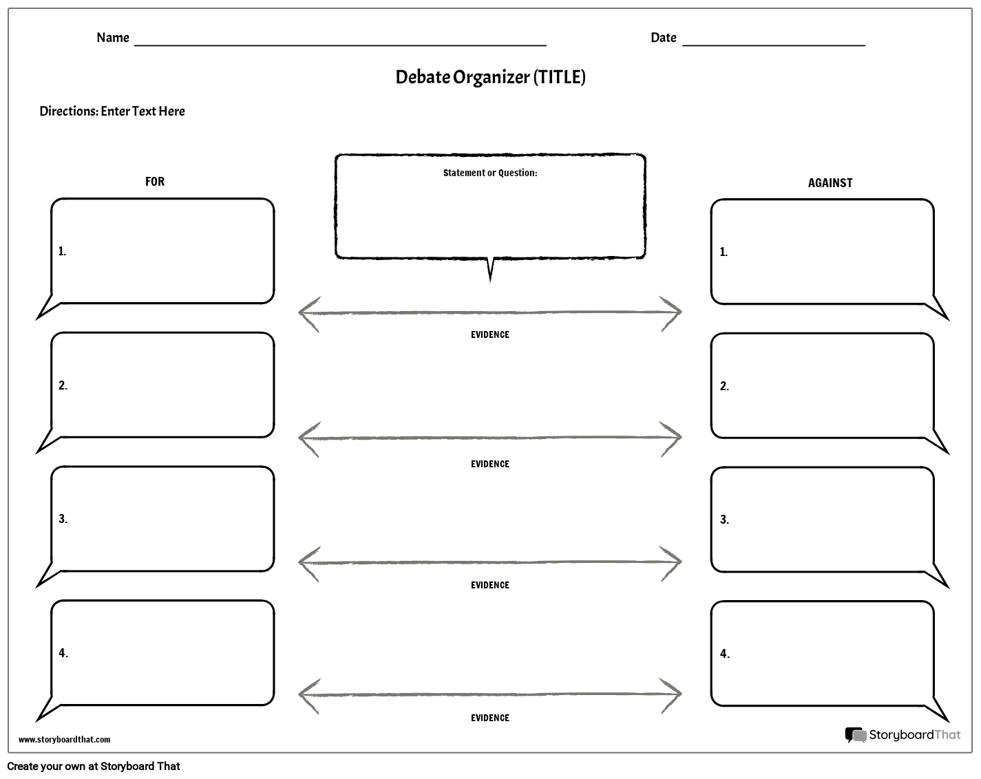 Debate Template Debate Prep Worksheet StoryboardThat
