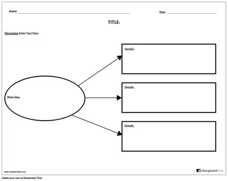 Main Ideas & Details Worksheets — Main Idea Template | StoryboardThat