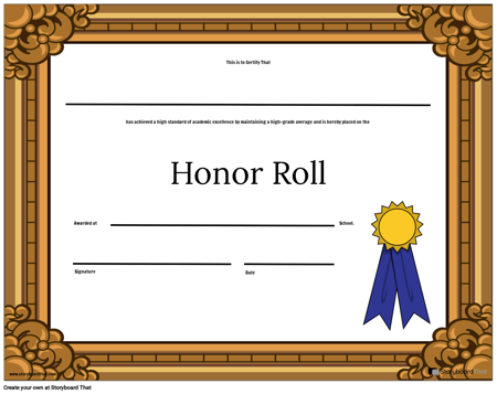 Award Template for Students — Printable Award Certificates | StoryboardThat
