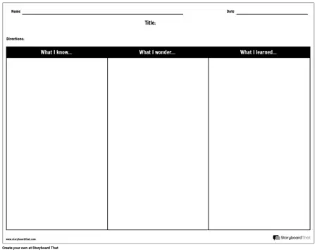 KWL & KWHL Chart Template — KWL Worksheet — KWL Chart Creator ...