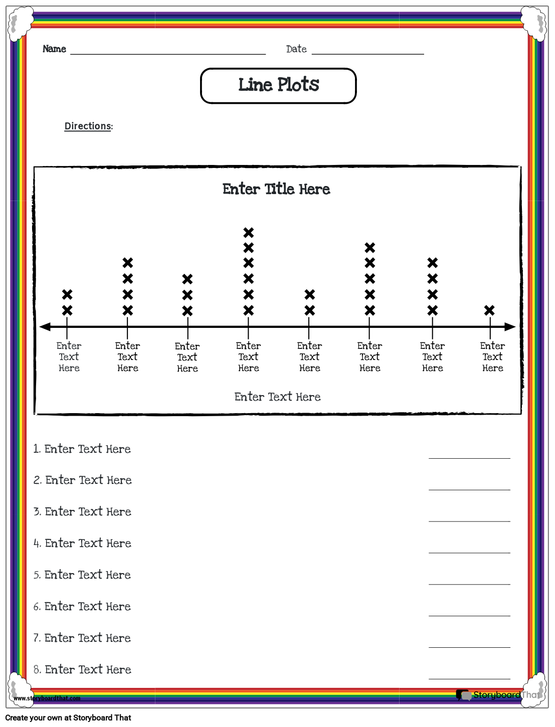 Line Plot 1 Storyboard Door Worksheet templates
