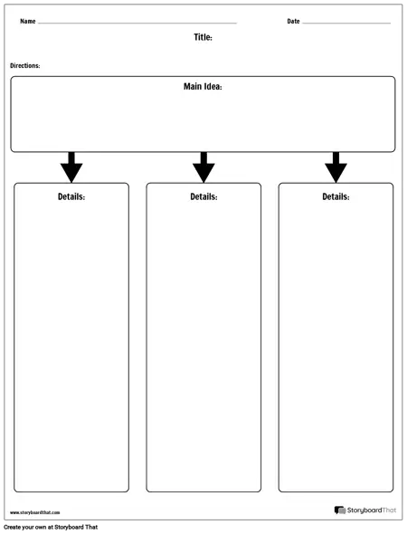 Main Ideas & Details Worksheets — Main Idea Template | StoryboardThat