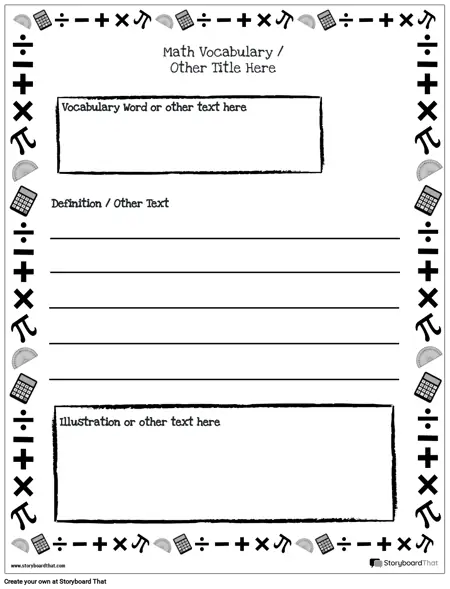 Math Vocabulary Worksheets — Create Math Worksheets | StoryboardThat