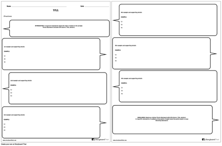 Multi-Paragraph Essay Template | Essay Outline Worksheets