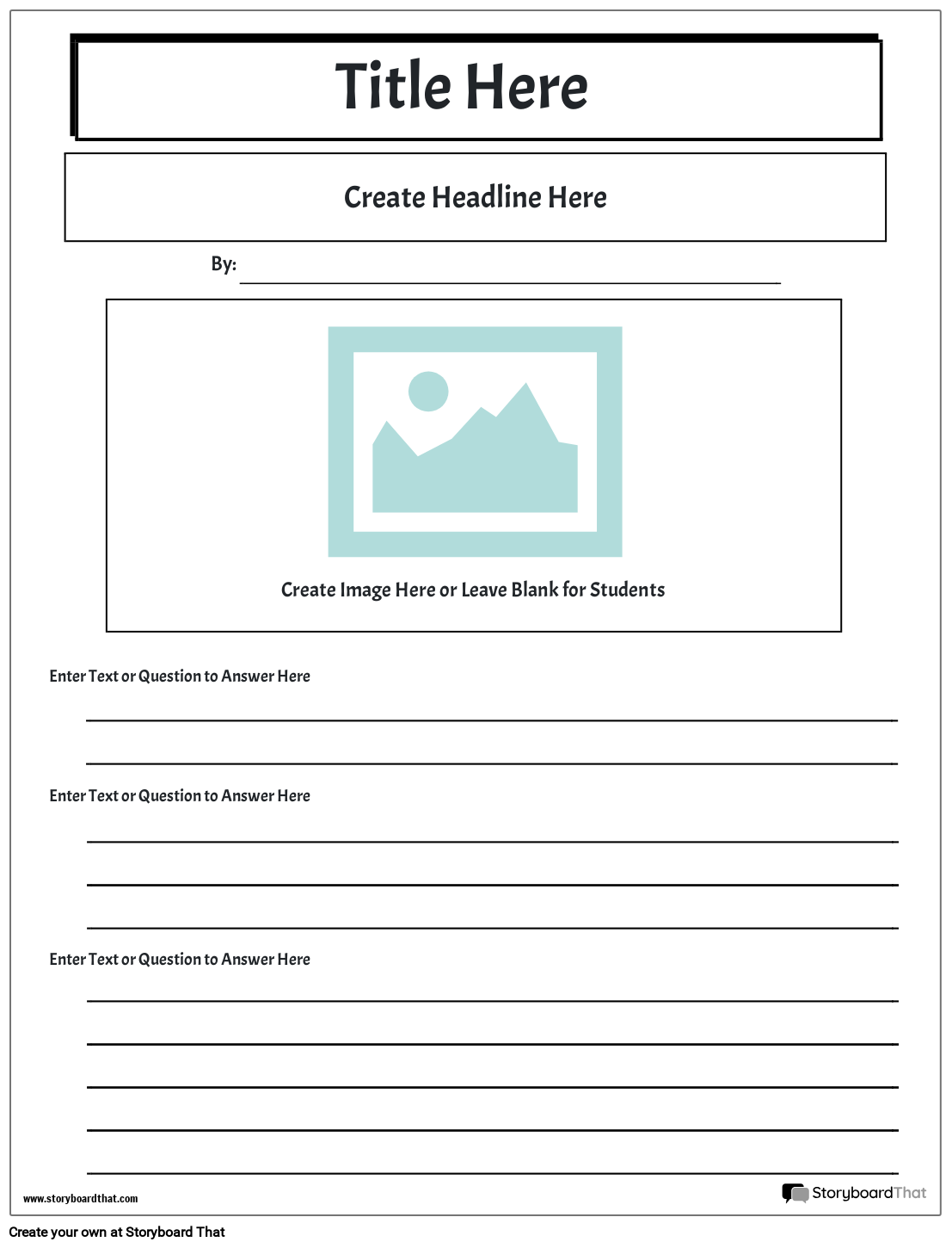 Newspaper Template 6 Worksheet templates