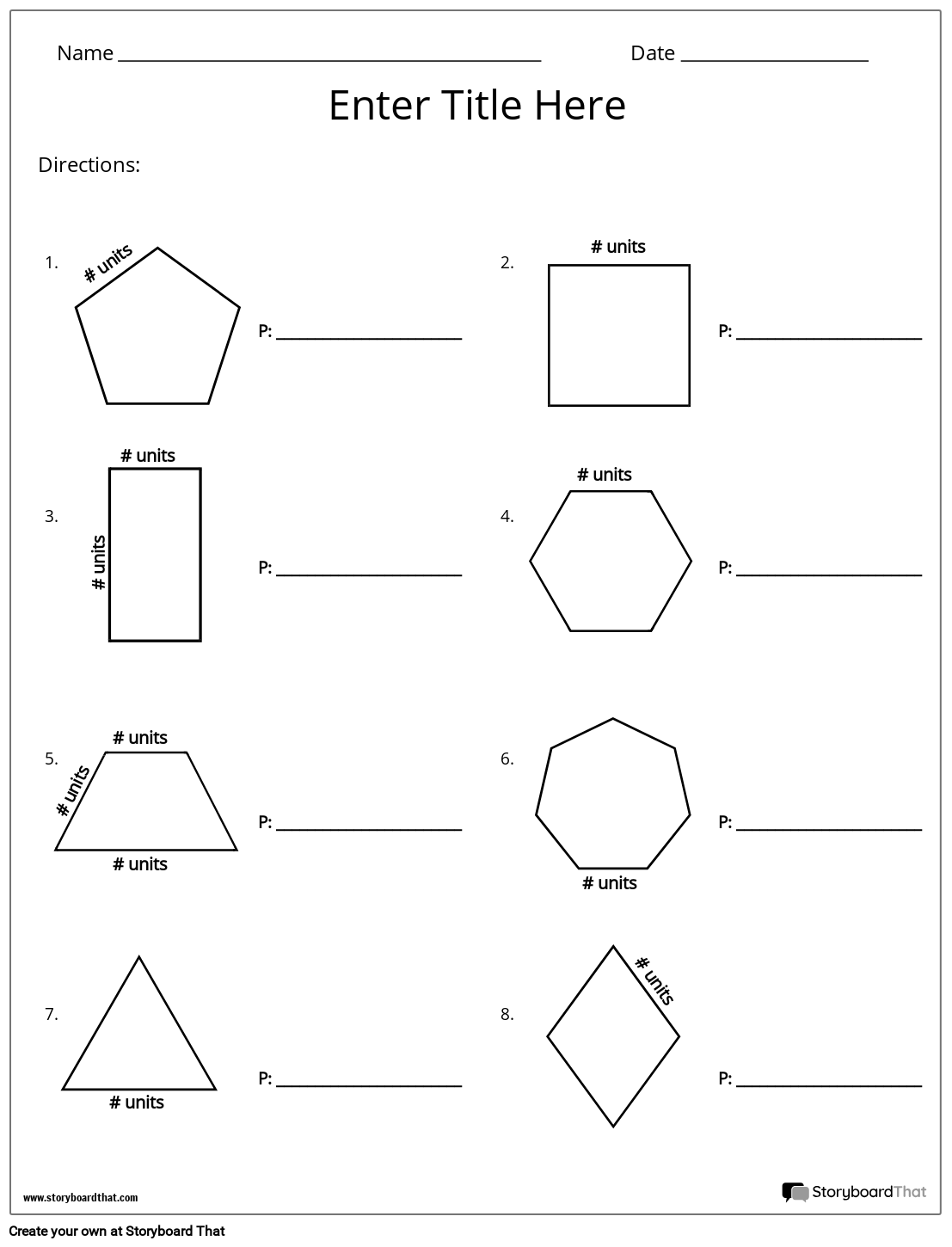 Area Perimeter Worksheets Geometry Worksheets StoryboardThat