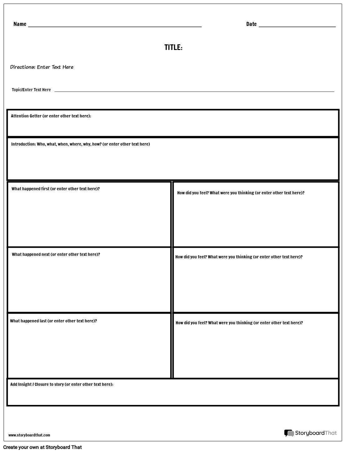 Personal Narrative Template Personal Narrative Maker StoryboardThat Personal Narrative Template Personal Narrative Maker StoryboardThat