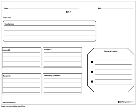 Persuasive Essay Template | Create Persuasive Essay Worksheets